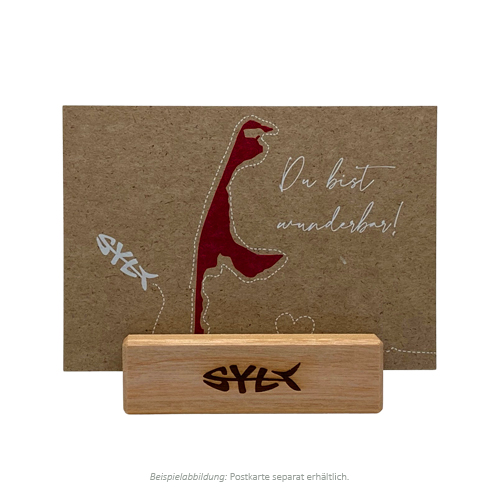 Syltfisch Kartenhalter aus hochwertigem Eichenholz (Größe 10 x 3 x 3cm ...